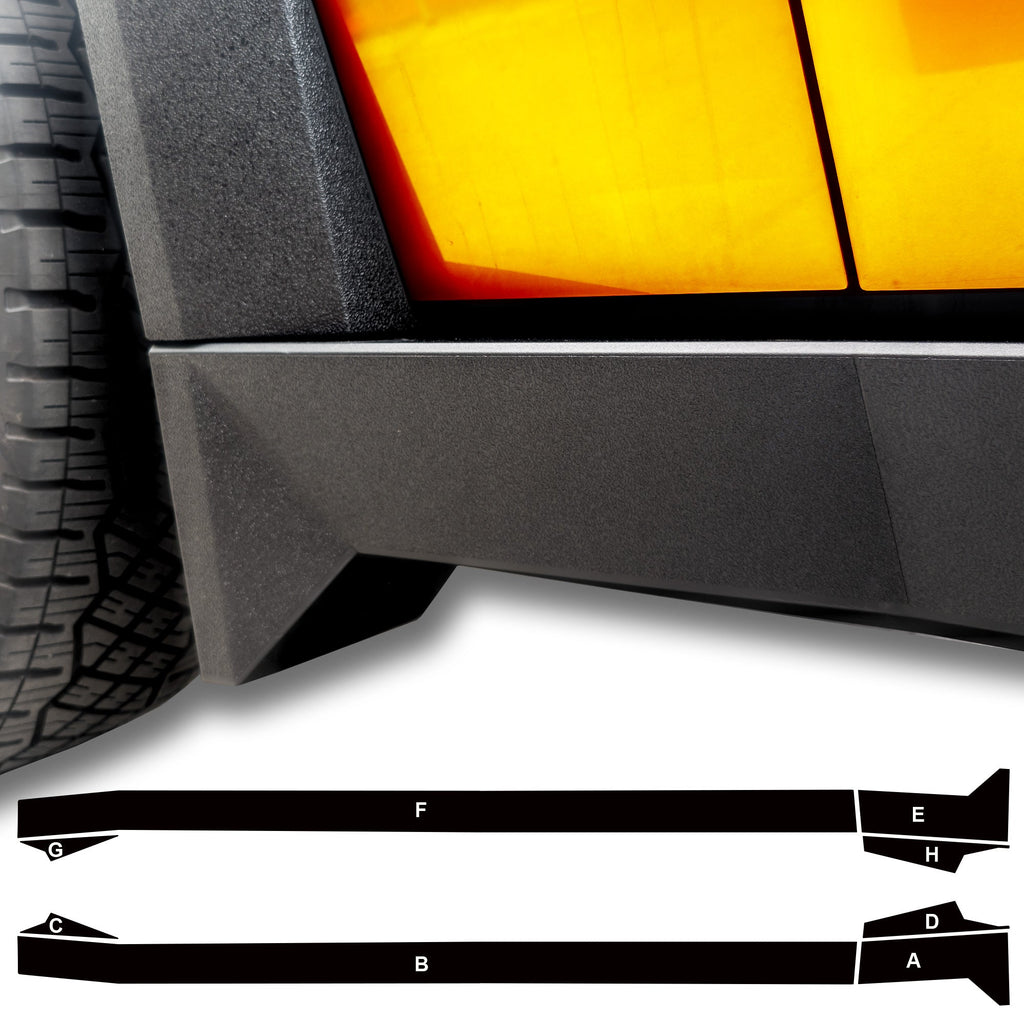 TOProtect Tesla Cybertruck Rocker Panel Vinyl Wrap - Bed Liner Look ...