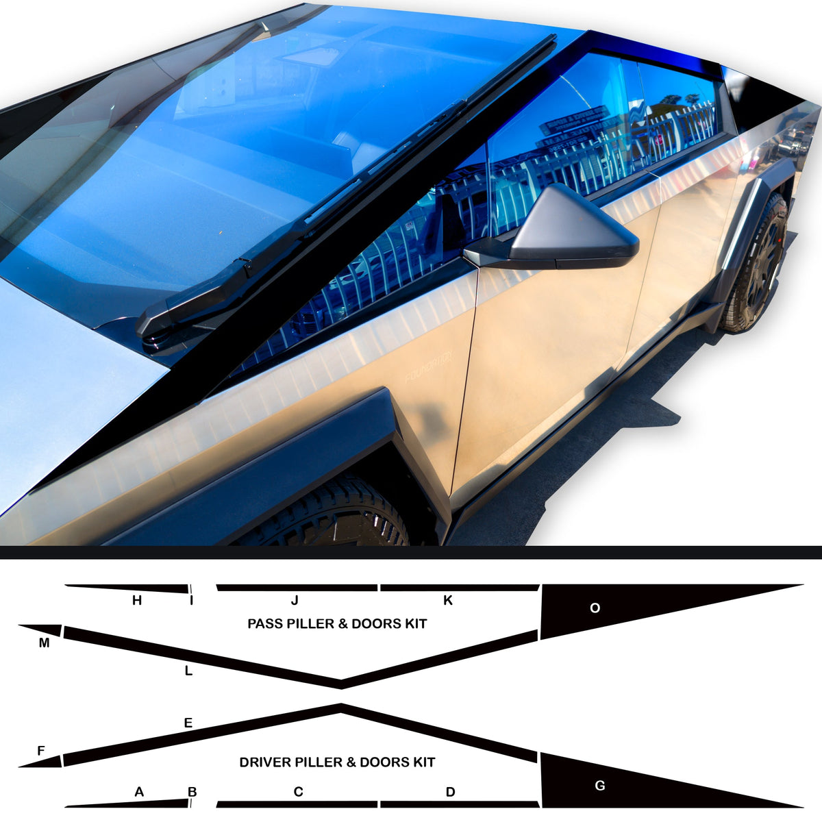 Tesla Cybertruck Window Surround Blackout Pre-Cut PPF Kit | TOProtect ...