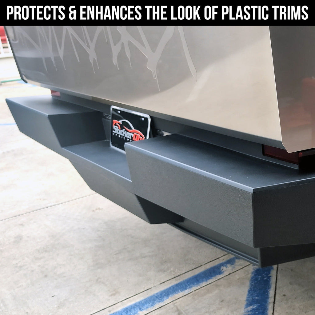 TOProtect Tesla Cybertruck Rear Bumper Vinyl Wrap | Bed Liner Look ...