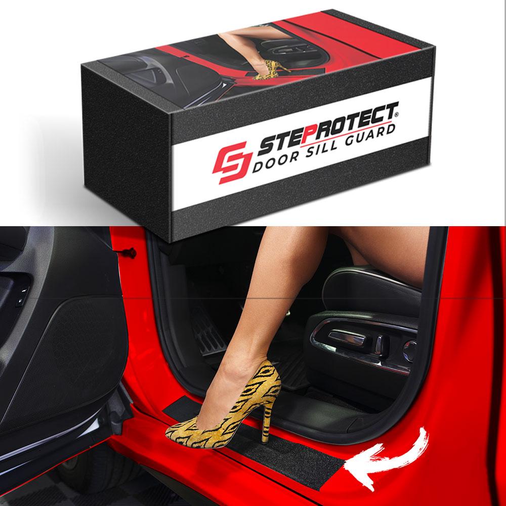 STEProtect Car Door Jamb Guard and Sill Protector | Black Adhesive DIY ...